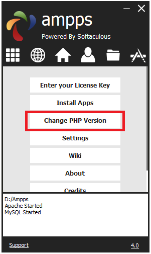 How To Change PHP Version AMPPS